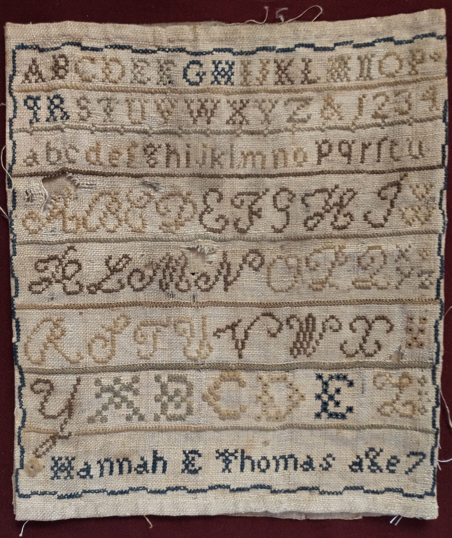 18th Century Cross Stitch Sampler