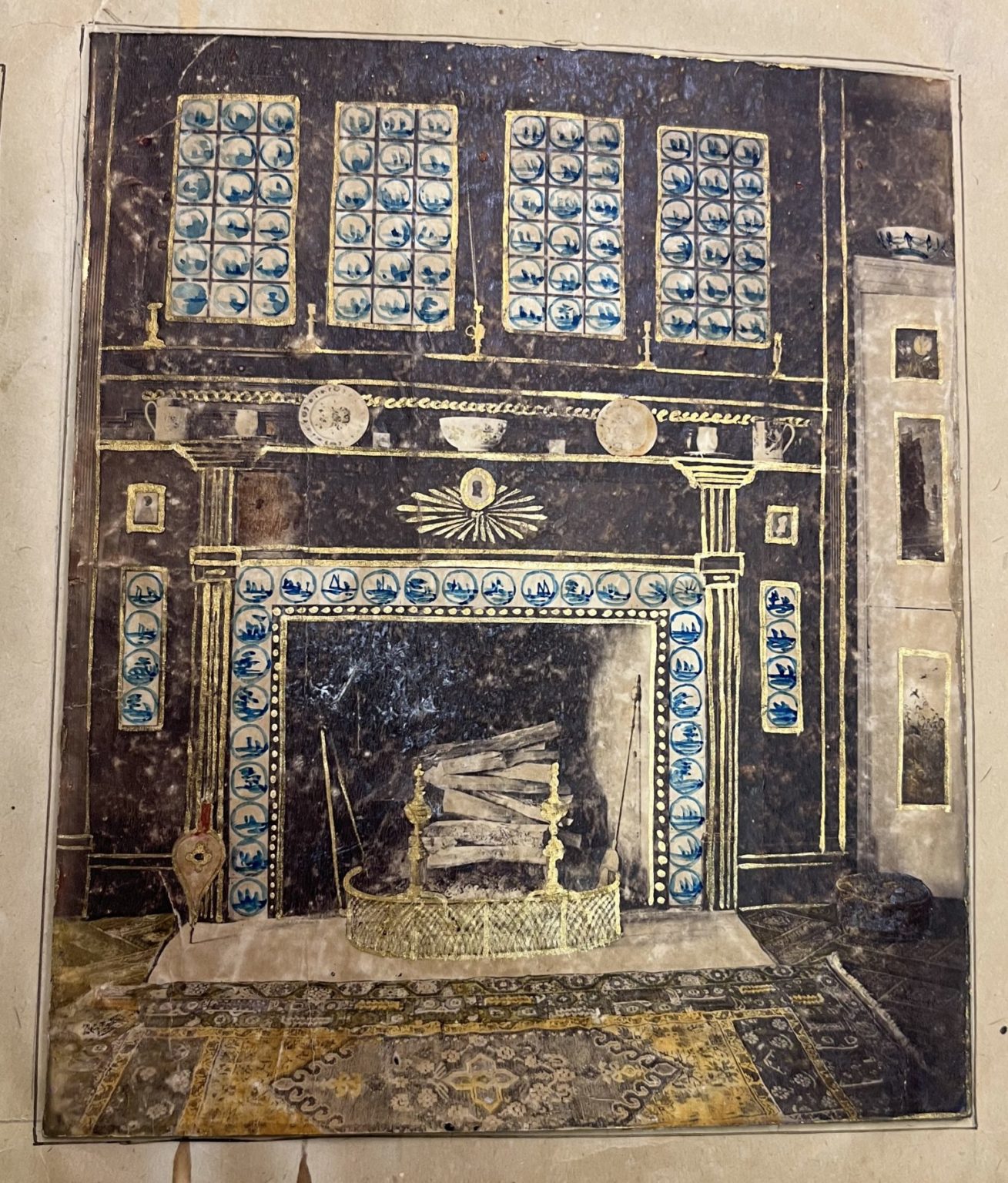 Rufus Grider Painting of Bouck House Mantel